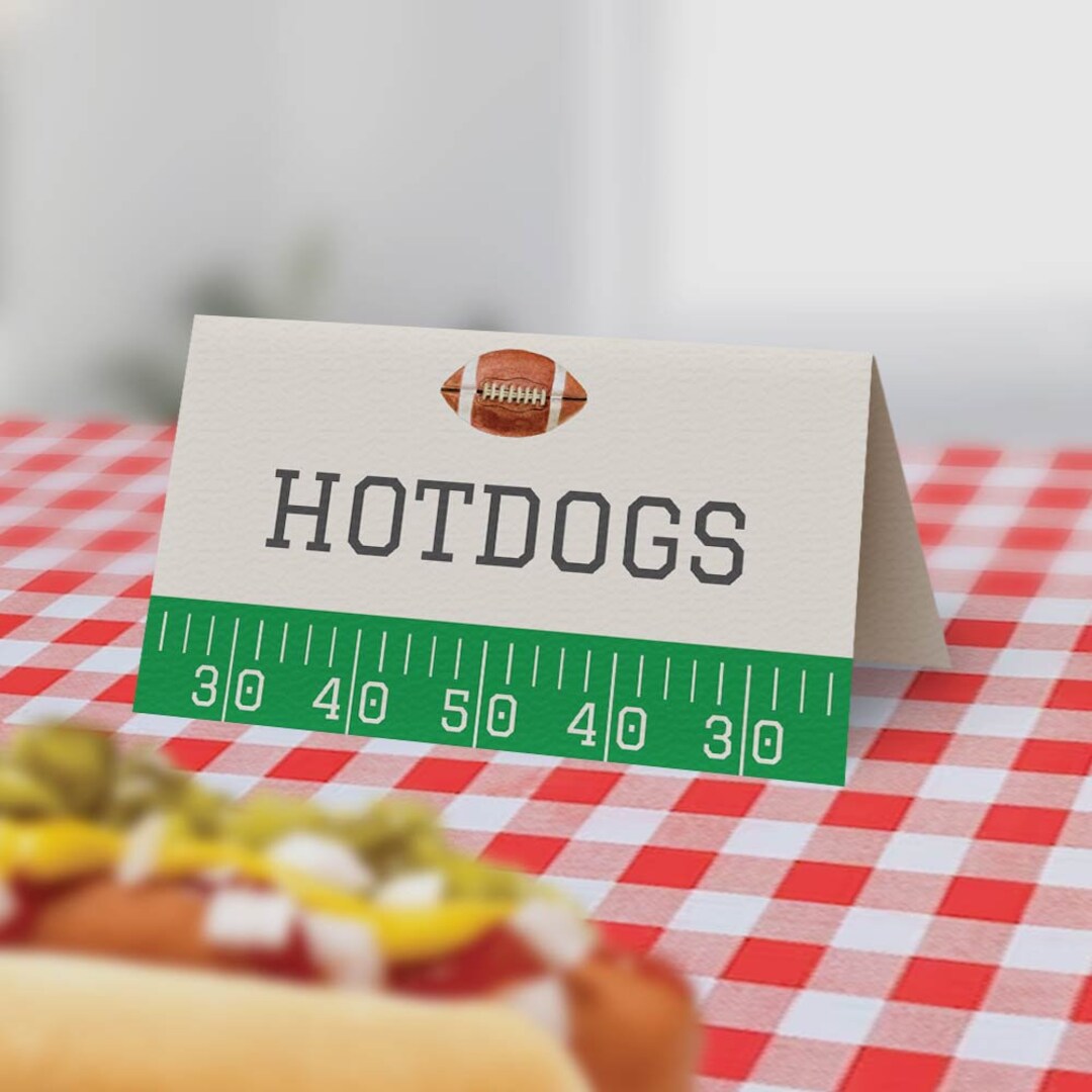 Football Food Tent Label Printable | DIY Football Field Place Card ...