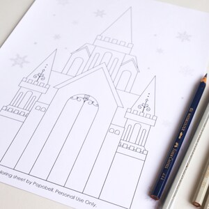 Winter Castle Coloring Sheet Printable | Snow Queen Kids Classroom ...