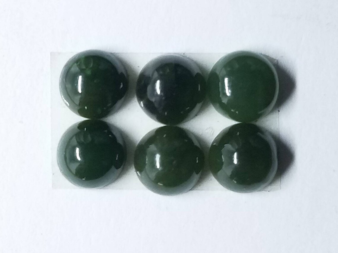 6mm Genuine Alaskan Jade Cabochon Unique Green Matrix | Etsy