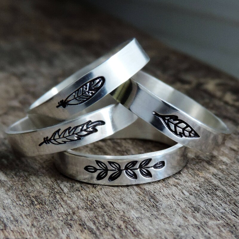 Sterling Silver Leaf Ring - Etsy