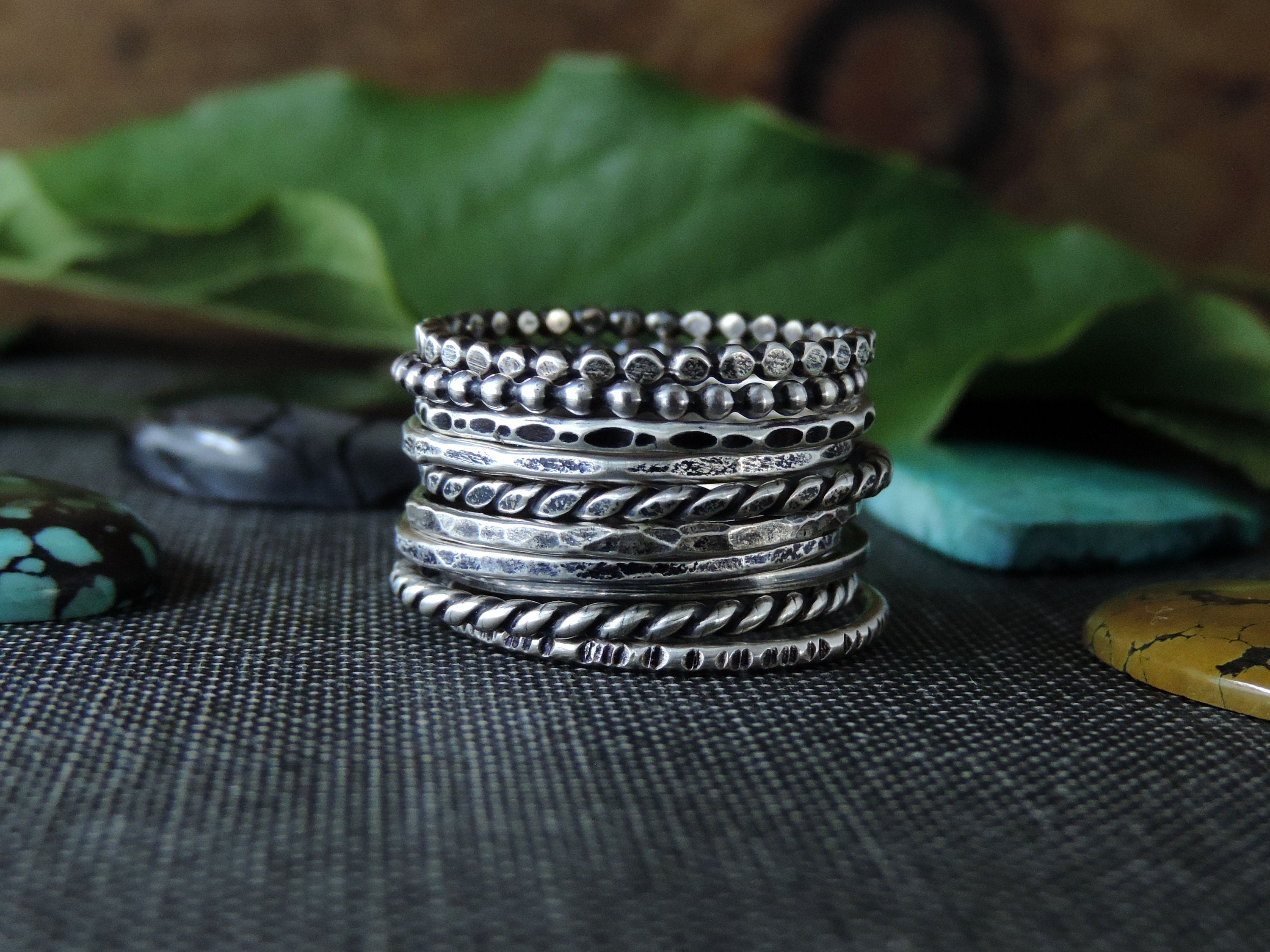 Sterling Silver Stacking Rings Boho Rings Bohemian Gypsy Etsy