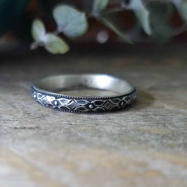 Rustic Silver Ring - Etsy