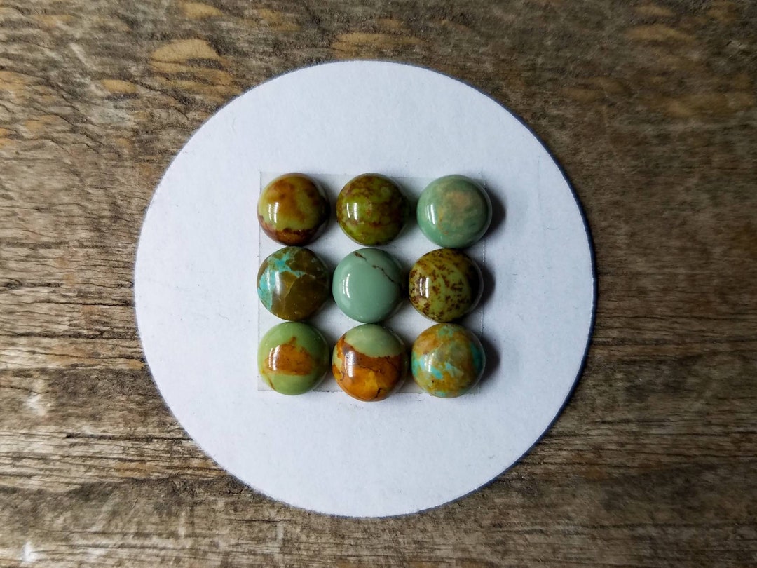 Cabochon Kingman Turquoise authentique 6 mm | Matrice verte unique ...