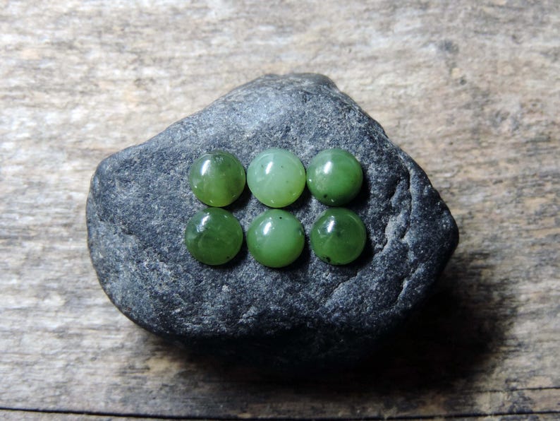 6mm Genuine Alaskan Jade Cabochon Unique Green Matrix | Etsy