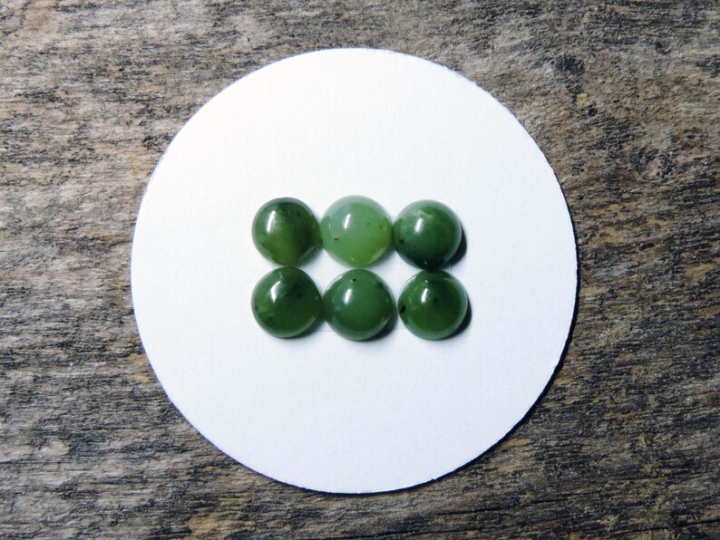 6mm Genuine Alaskan Jade Cabochon Unique Green Matrix | Etsy