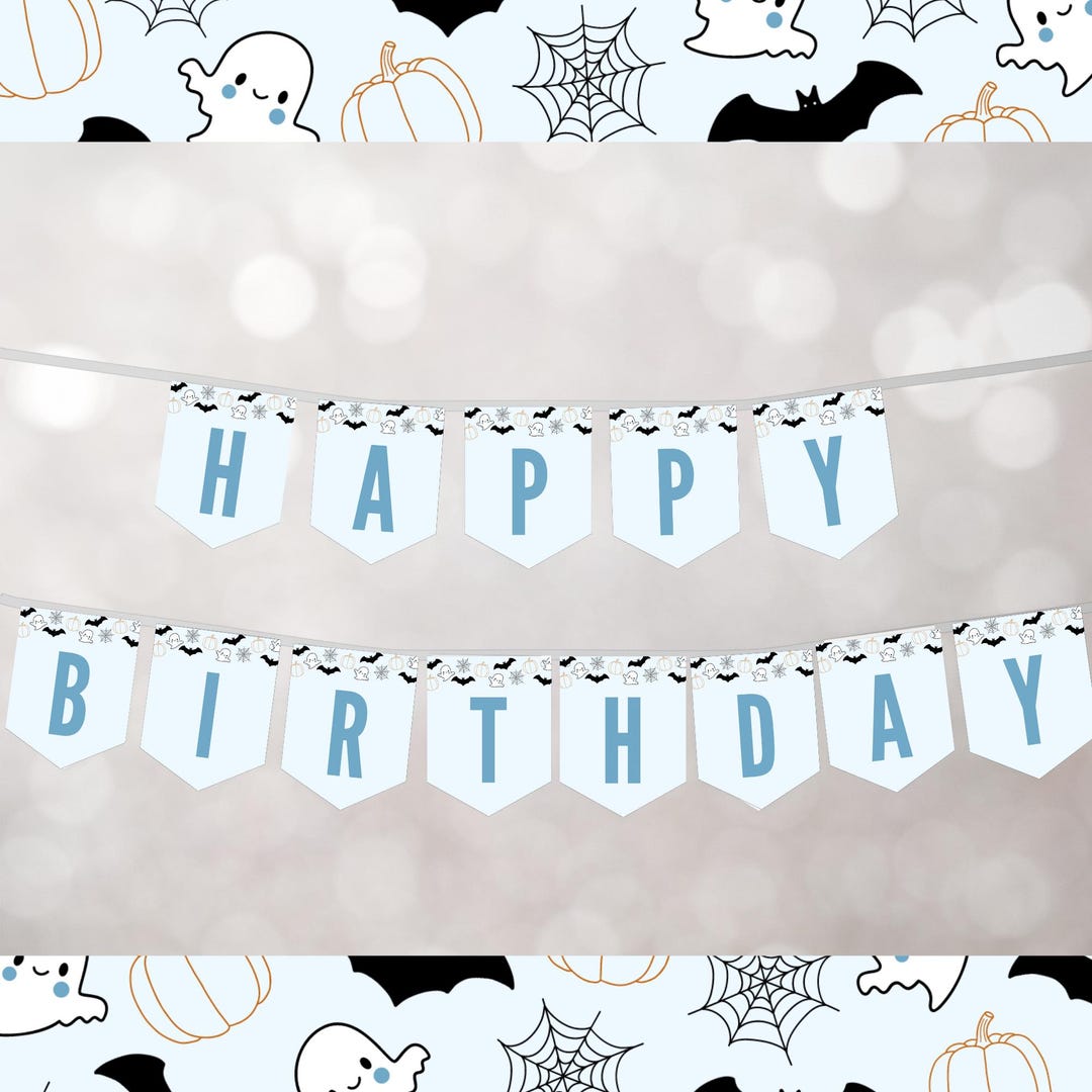 BOO! - Somebody is TWO! Birthday Banner - Second Birthday - Blue ...
