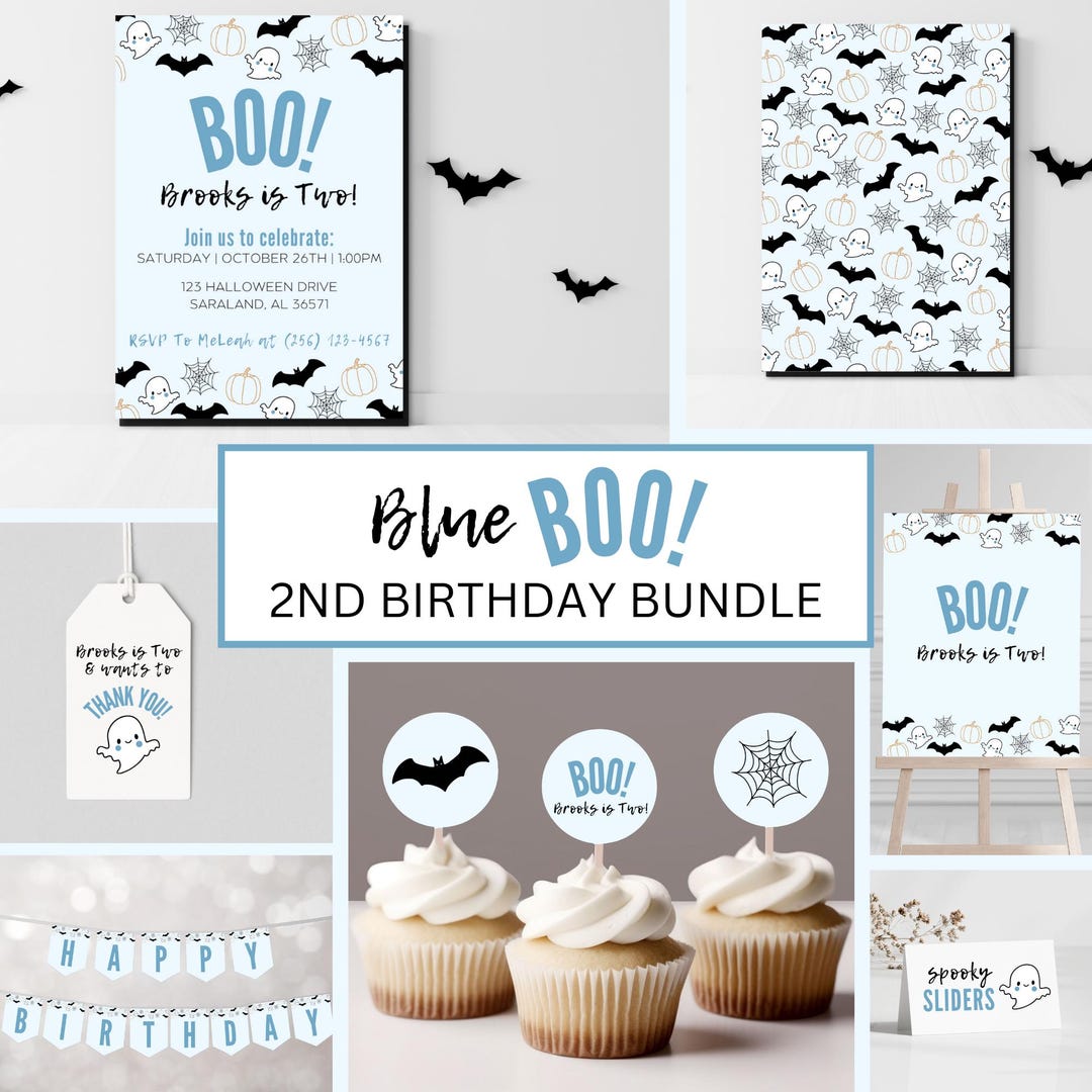 BOO! Somebody is TWO - Second Birthday Party Bundle - Halloween - Etsy