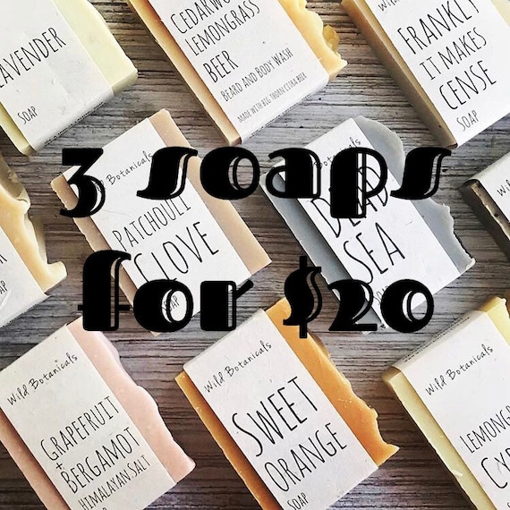 Any 3 Soaps Three Soaps of Your Choice All Natural | Etsy