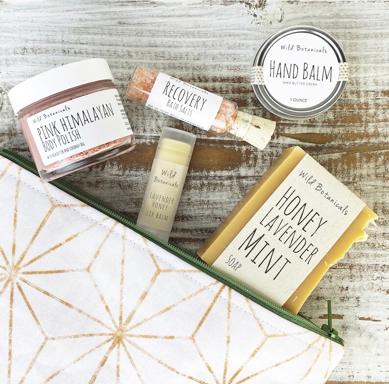 Spa Gift Set Handmade Cosmetic Bag Body Scrub Bath Salt | Etsy