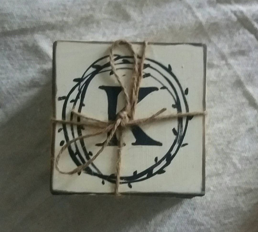 Monogram Coasters That, Monogrammed Coasters, Hand-painted Coaster Set ...