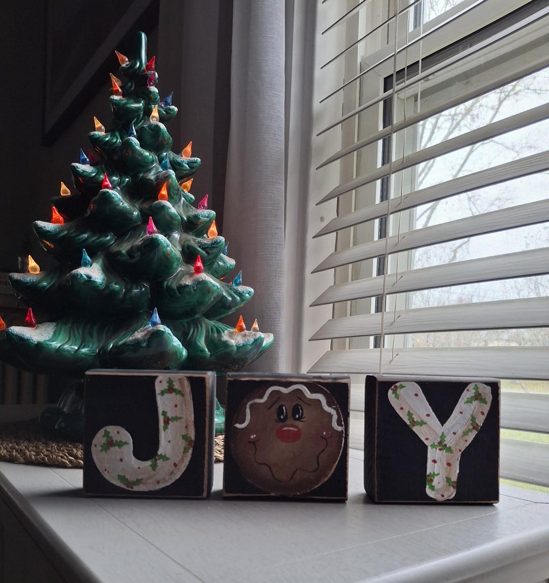 Festive Snowman and Gingerbread Holiday Blocks - Etsy