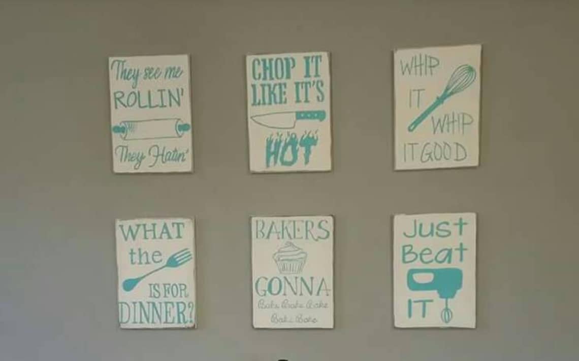 Funny Kitchen Signs Kitchen Sign Set Kitchen Wall Decor | Etsy