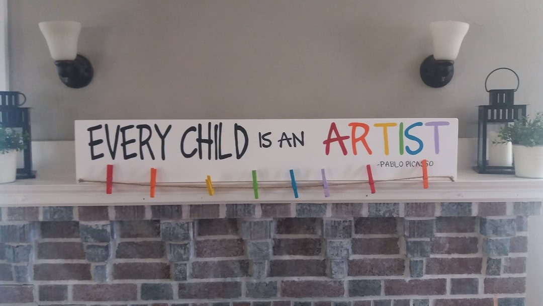 Extra Long Every Child is an Artist Sign, Artwork Display, Playroom ...