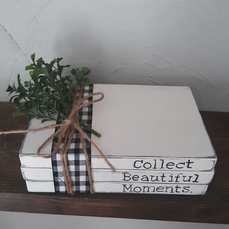 Wood Book Stacks Book Stack Personalized Book Stack - Etsy