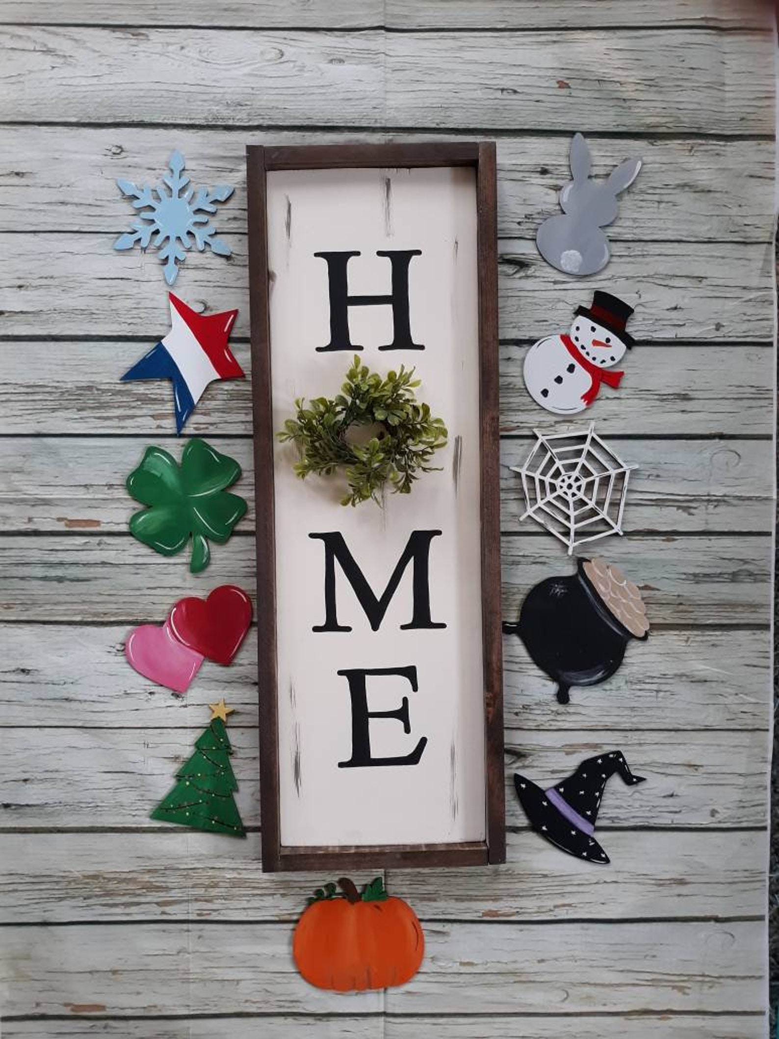 Home Board With Interchangeable Cutouts Festive Home Board | Etsy
