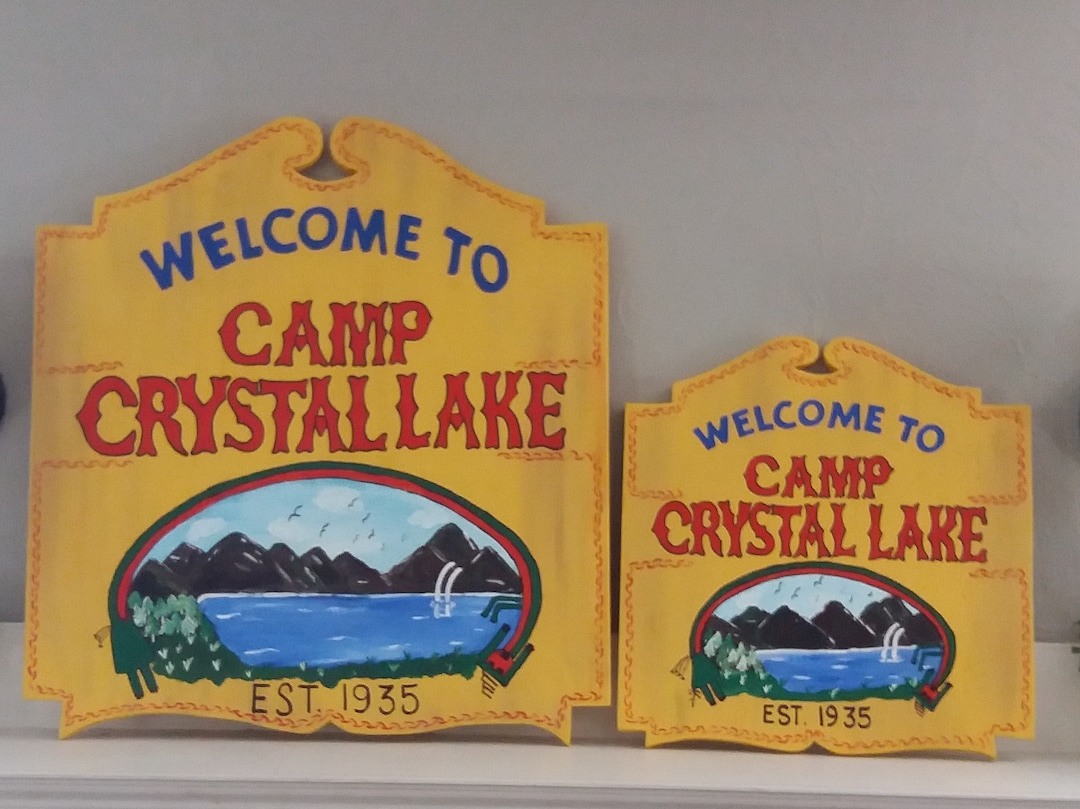 Camp Crystal Lake Sign, Wood Sign - Etsy