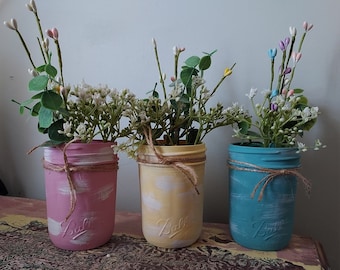 Spring Decor, Rustic Spring Decor, Spring Rustic Mason Jars, Rustic ...