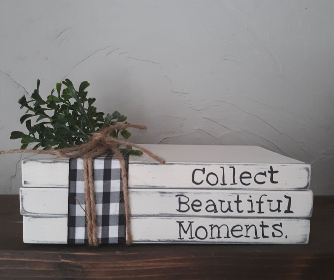 Wood Book Stacks Book Stack Personalized Book Stack - Etsy