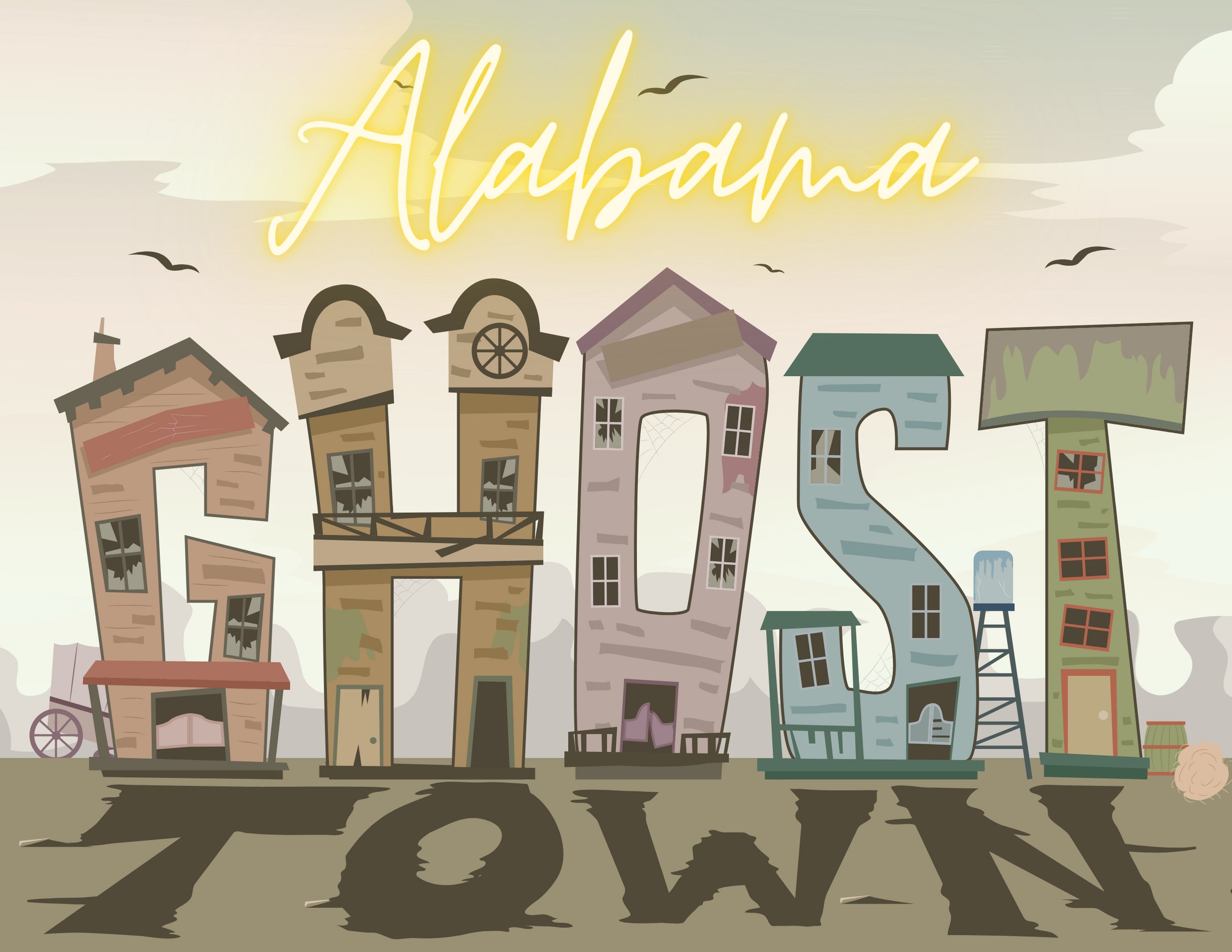Alabama Ghost Towns Checklist Printable | Etsy
