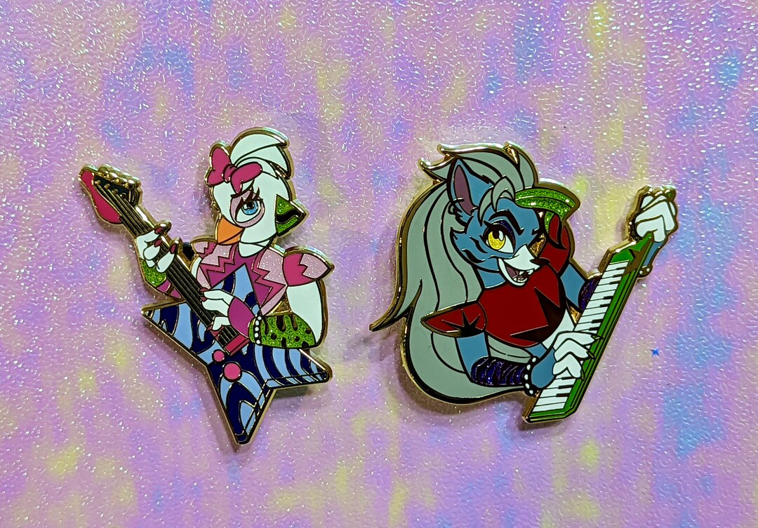 Large FNAF Roxy & Chica Glamrock Enamel Pins - Etsy UK