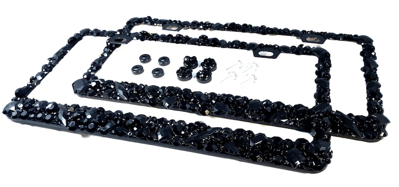 Black Bling License Plate Frame