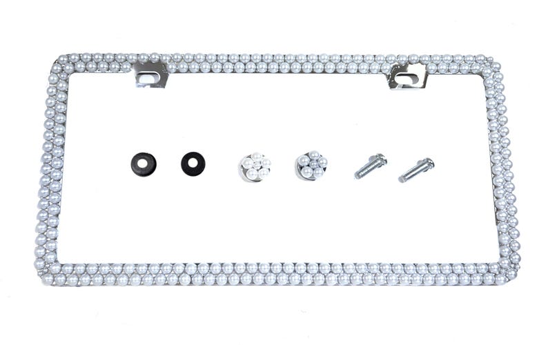 Handmade Bling Pearl License Plate Frame: 3D Diamond Gem Cover - Etsy