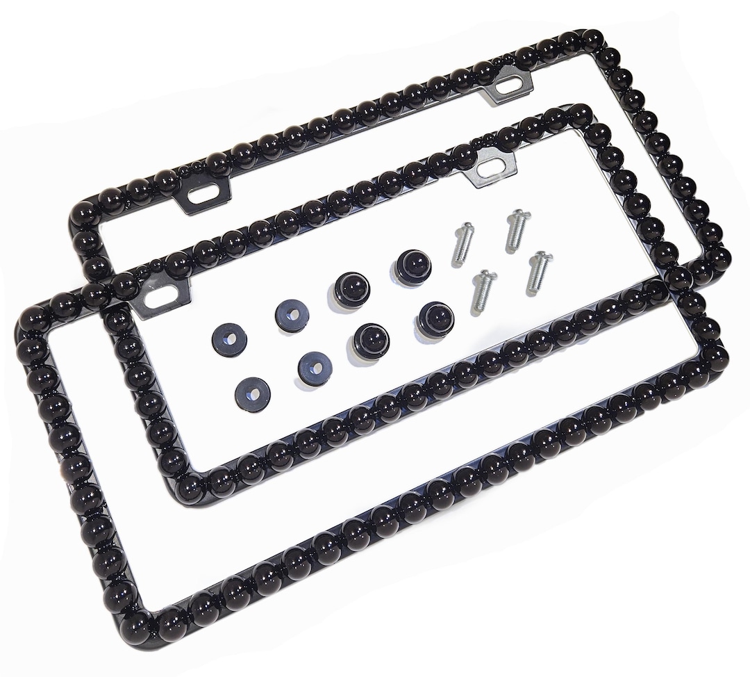 Black Pearl License Plate Frames: Handmade Bling Car Decor (pair) - Etsy
