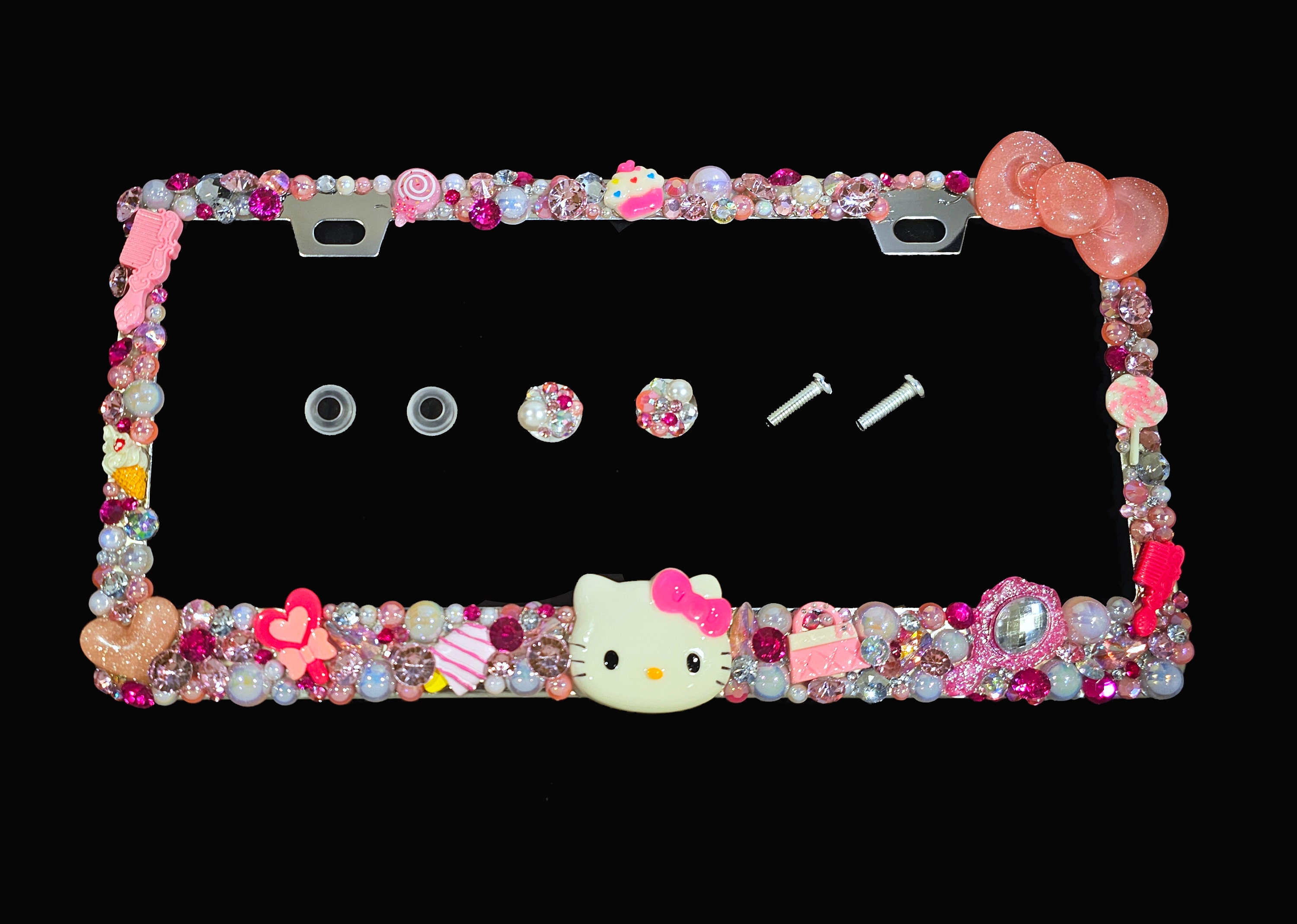 Pink bling license plate frames store