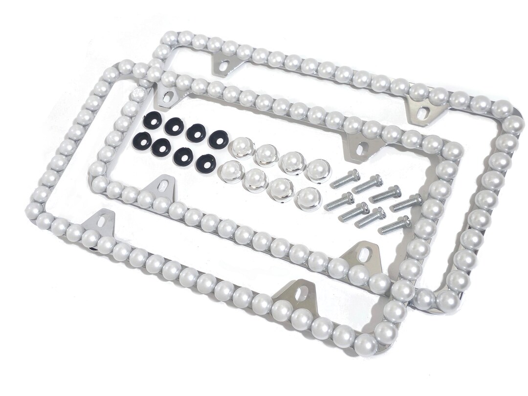 2 3D Giant Pearl License Plate Frames, a Large Window Plate Holder With ...