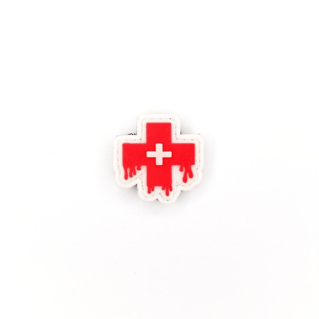 Red Cross, Ranger Eye Rubber Velcro Patch - First Aid Flying Cross EMT ...