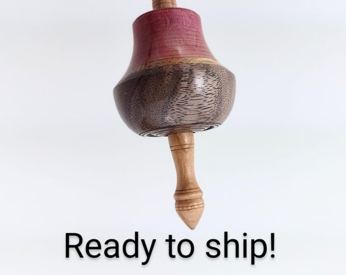 Tibetan Style Supported Spindle With Steel Tip in Black Walnut, White ...