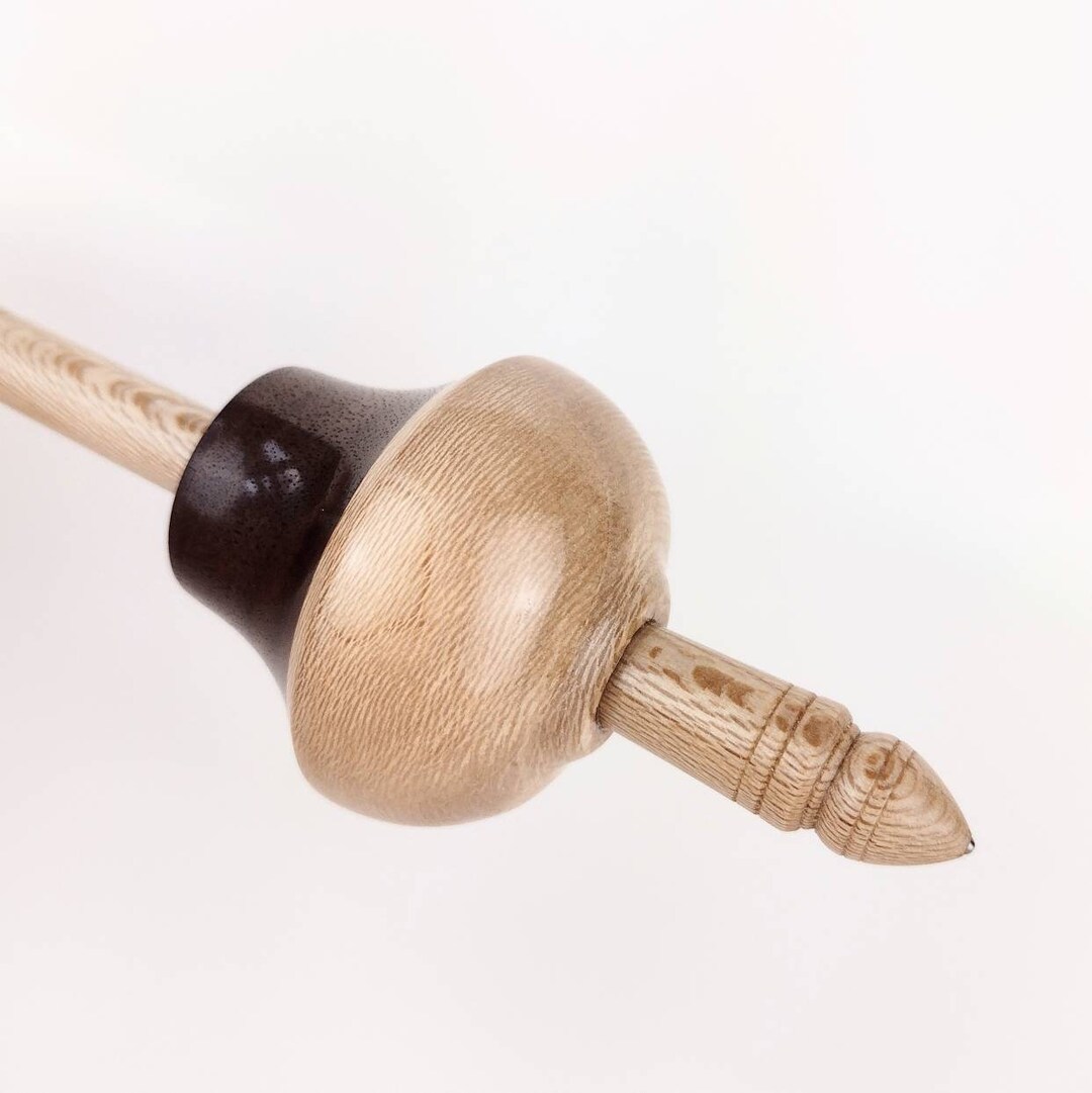 Tibetan Style Supported Spindle for Hand Spinning in Sycamore and Black ...
