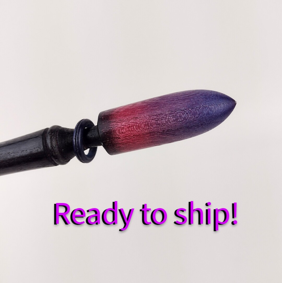 Russian Spindle for Hand Spinning With Captive Ring in Dyed American ...