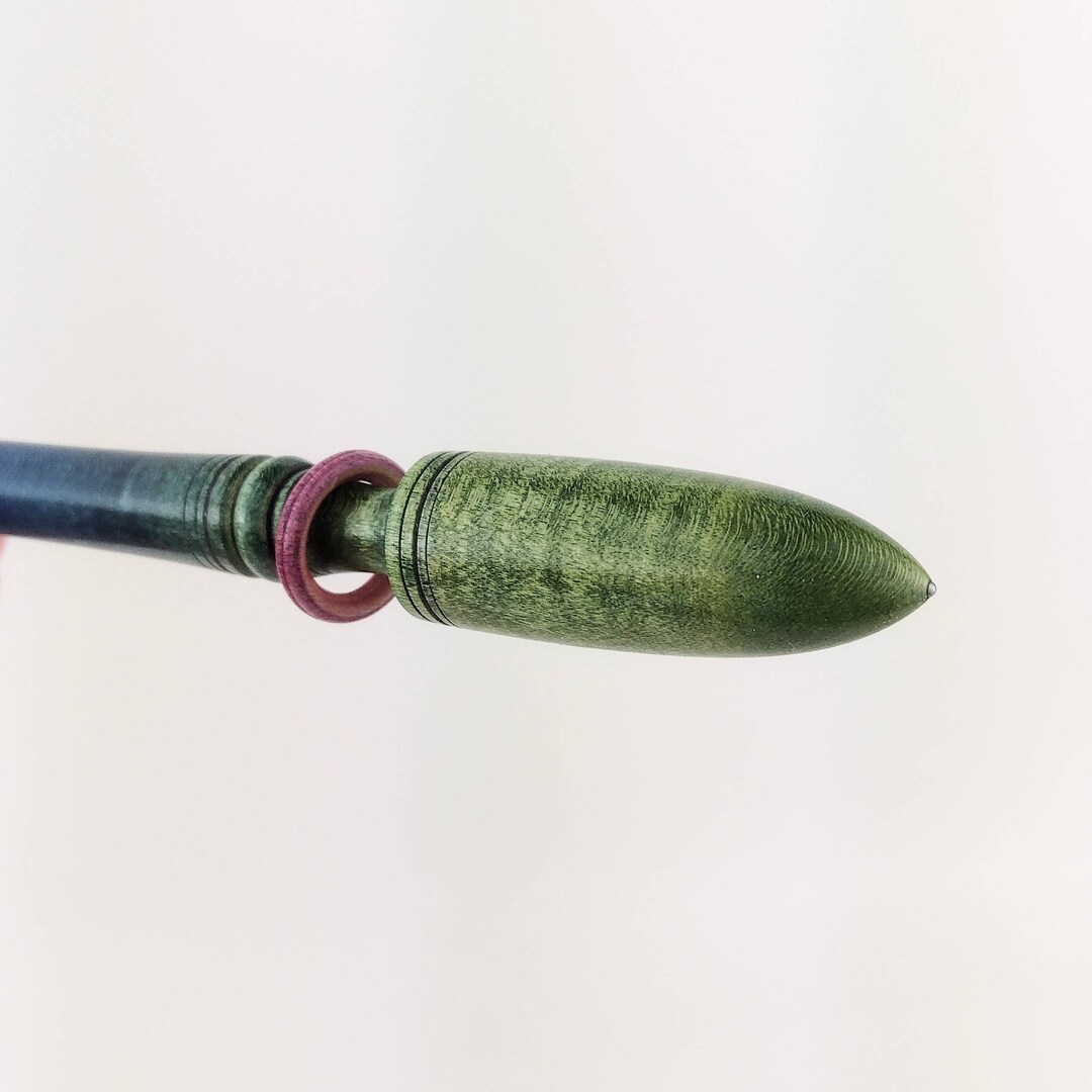 Russian Spindle for Hand Spinning With Captive Ring in Dyed Sugar Maple ...