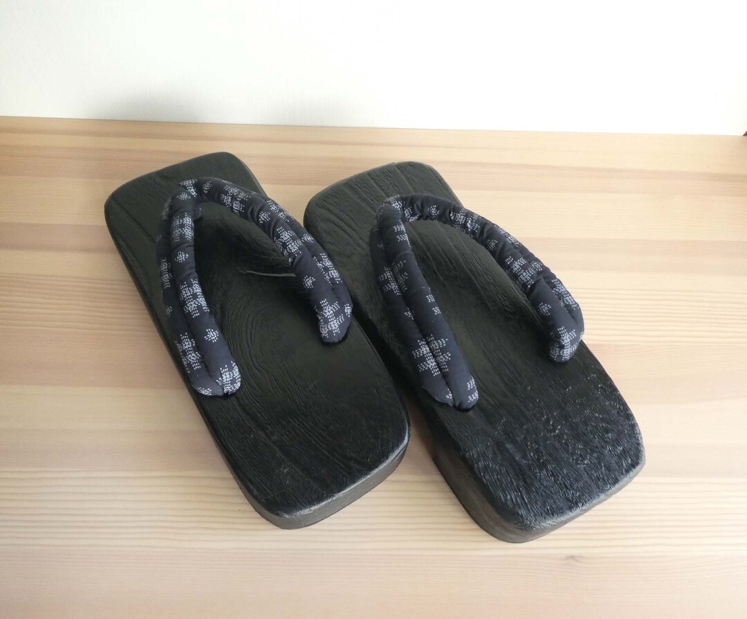 Japanese Vintage Clogs Men's geta Clogs Wooden Clogs Fabric Thongs ...