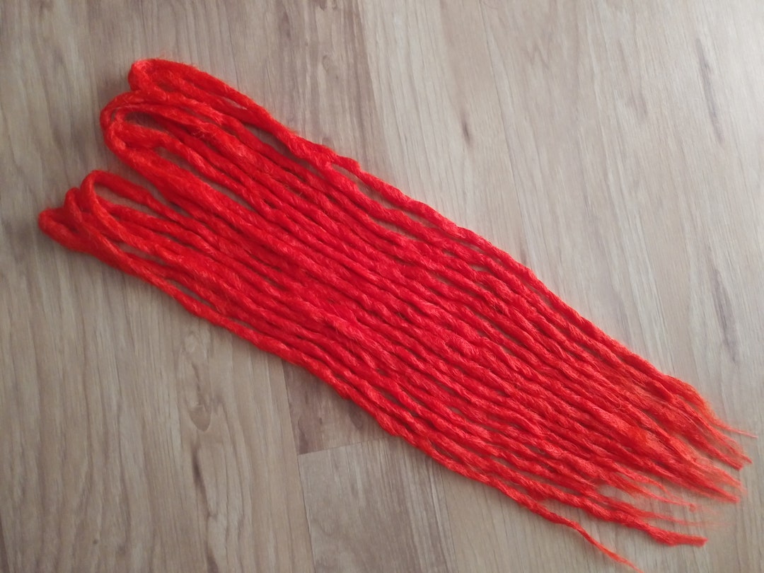 Synthetic Dreadlocks - Red 8 DE Bundle - Natural Crochet Texture ...