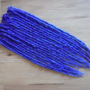 Synthetic Dreadlocks - Blue Set of 10 SE - Natural Texture Microthin ...