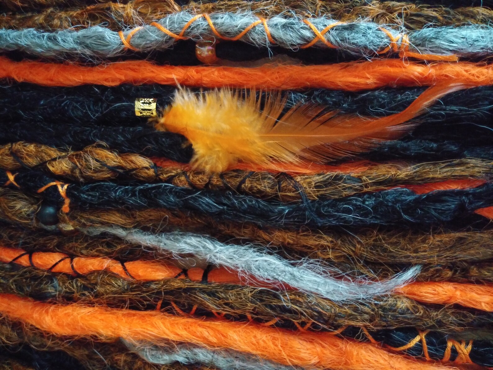 Synthetic Dreadlocks - Halloween Spooky Black and Orange Decorated Full ...