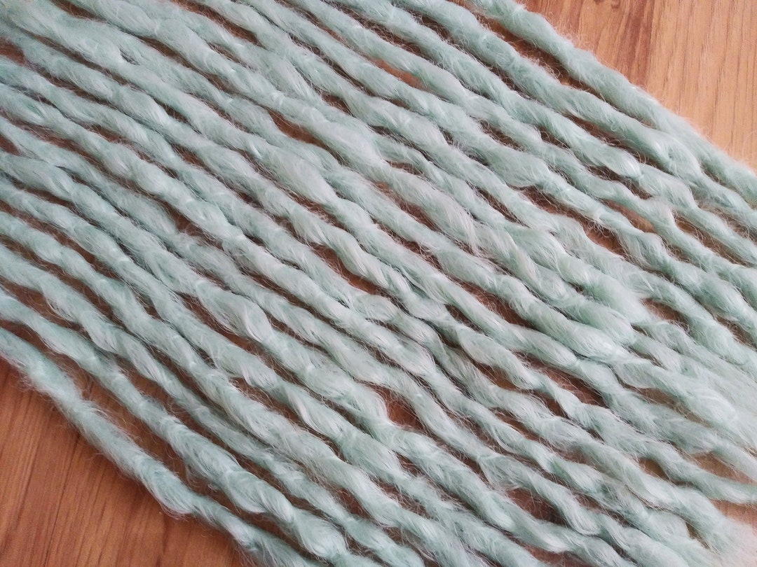 Synthetic Dreadlocks - Seafoam Set of 10 SE - Natural Texture Microthin ...