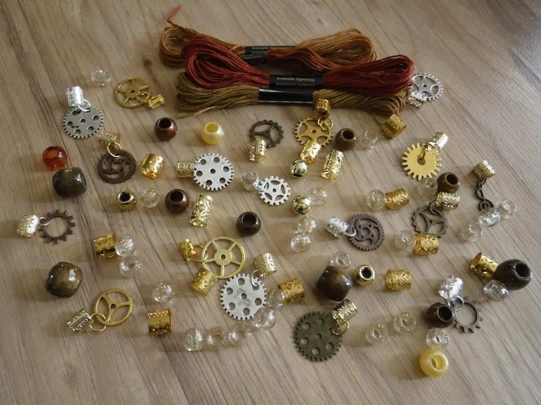 Steampunk Dreadlock Bead Assortment Hair Accessory Large Lot With ...