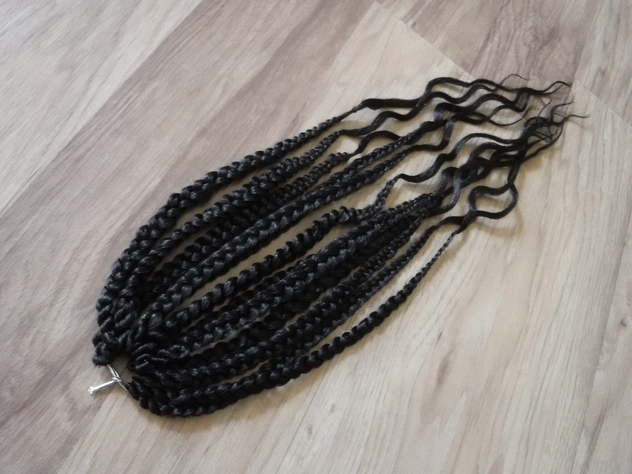 Synthetic Braids Dark Brown 4 Wispy Ended Braid Quarter Set | Etsy