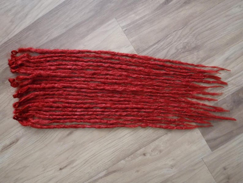 Synthetic Dreadlocks Cherry Red Set of 10 SE Natural | Etsy