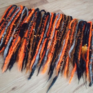 Synthetic Dreadlocks - Halloween Spooky Black and Orange Decorated Full ...