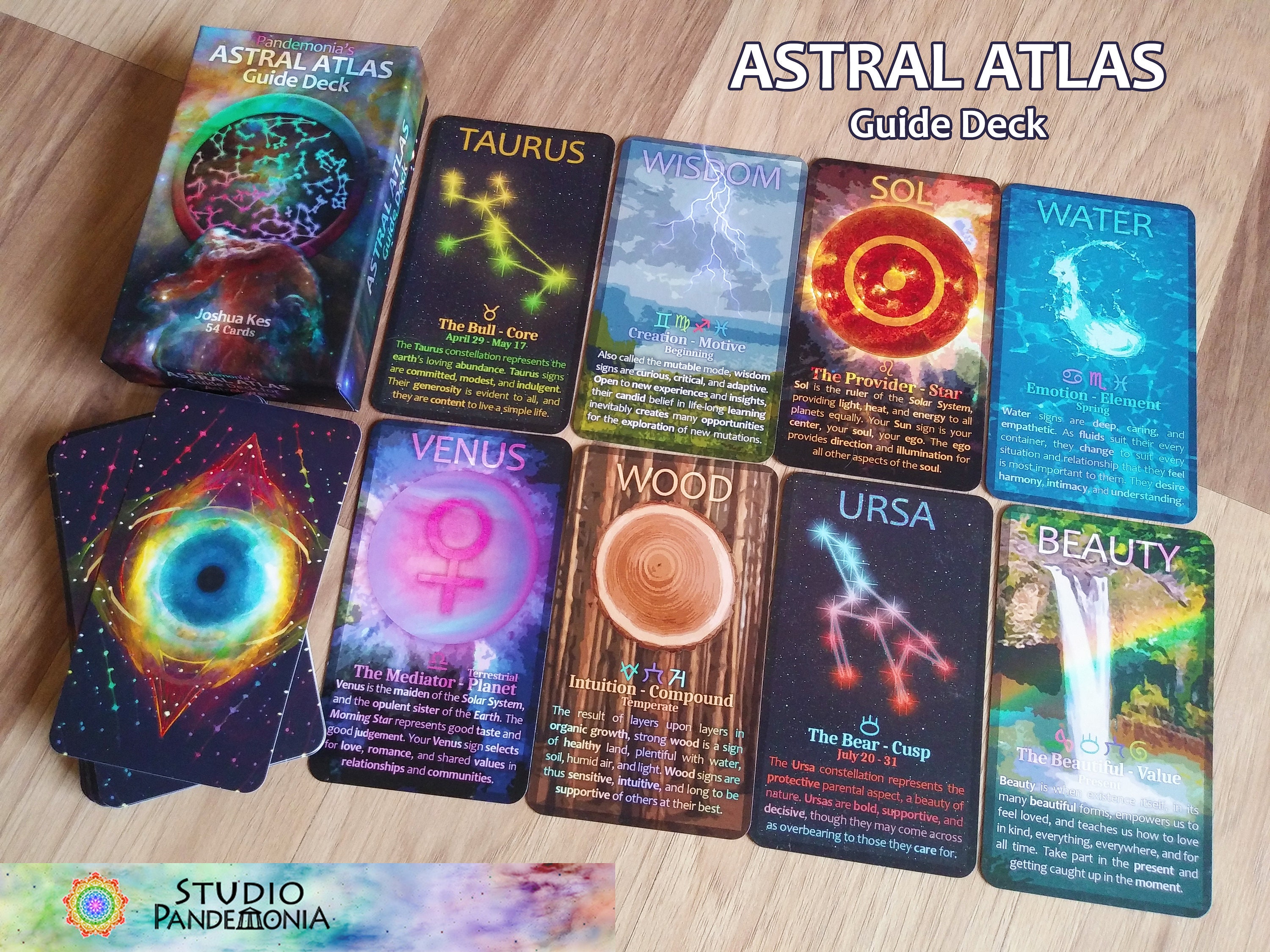 Astral Atlas Guide Deck & Booklet | 54 Astrology Cards | Zodiac Planets ...