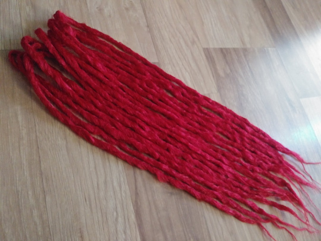Synthetic Dreadlocks - Cherry 8 DE Bundle - Natural Crochet Texture ...