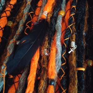 Synthetic Dreadlocks - Halloween Spooky Black and Orange Decorated Full ...