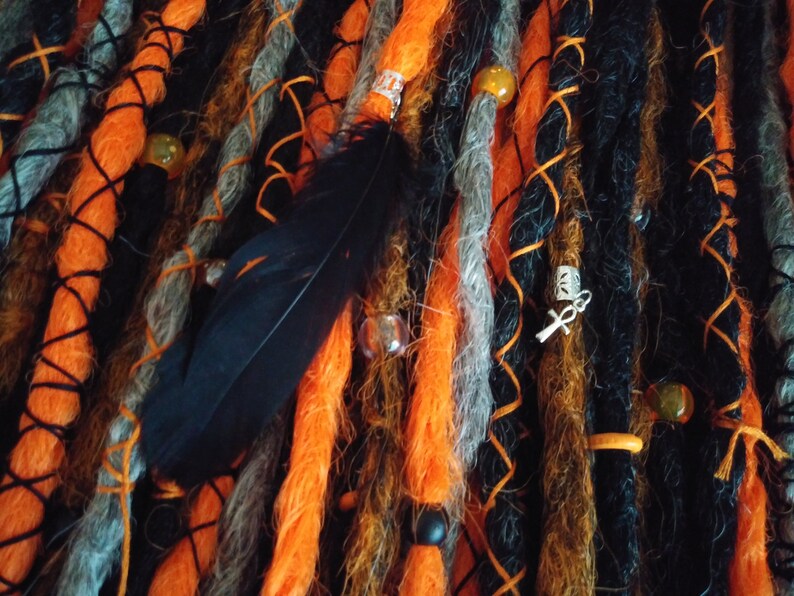 Synthetic Dreadlocks - Halloween Spooky Black and Orange Decorated Full ...