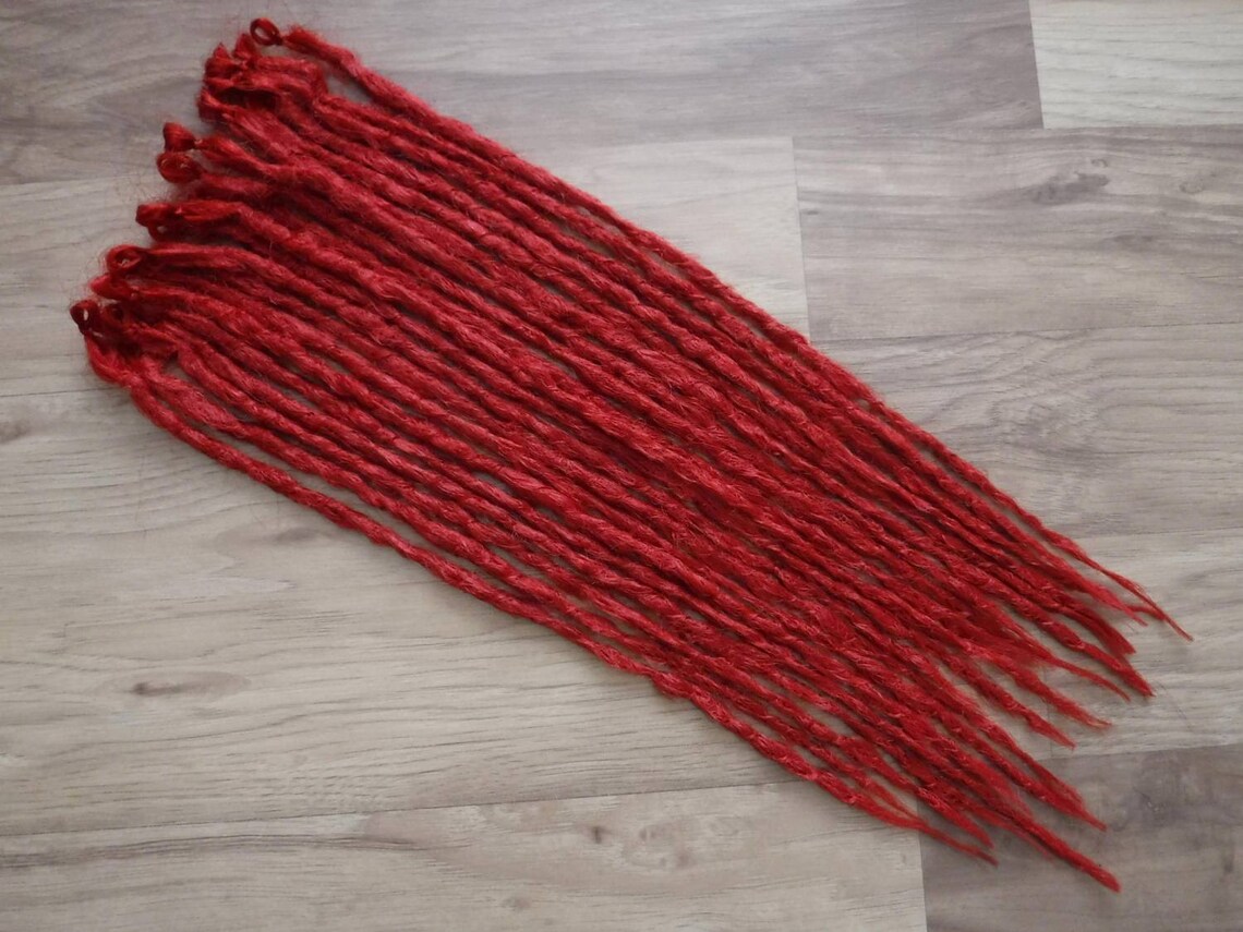 Synthetic Dreadlocks - Cherry Red Set of 10 SE - Natural Texture ...