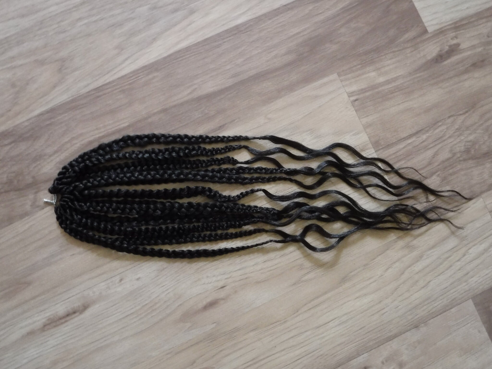 Synthetic Braids Dark Brown 4 Wispy Ended Braid Quarter Set | Etsy