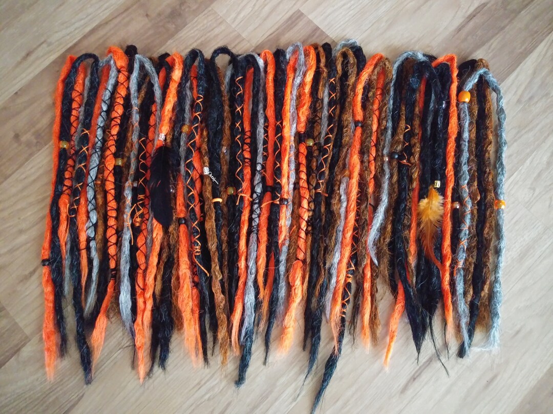 Synthetic Dreadlocks - Halloween Spooky Black and Orange Decorated Full ...